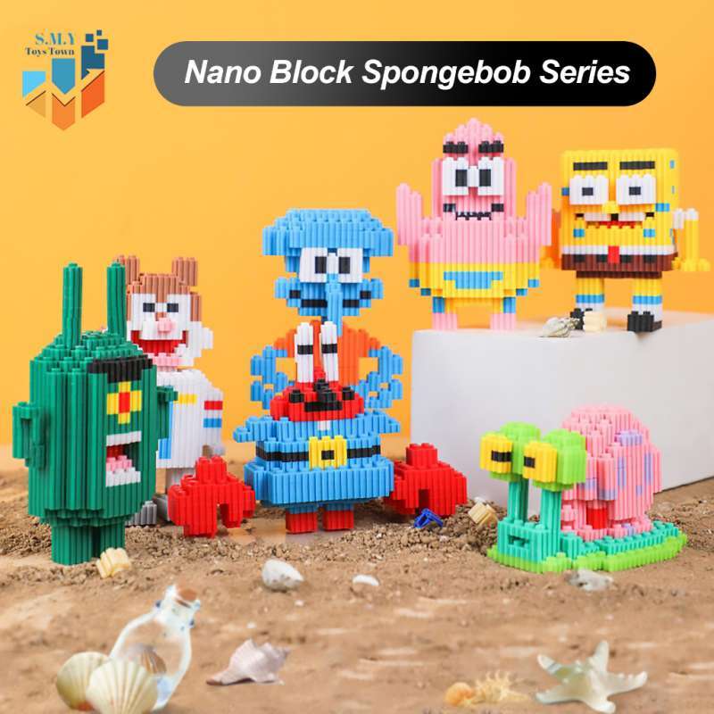 Promo SMY Nano Blocks SPONGEBOB and Friends 3D Model, Mainan Blok Susun ...
