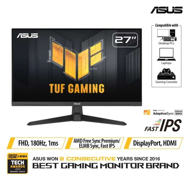 Jual Monitor Led Asus Tuf Vg279q3a 27'/fhd/ips/180hz/1ms/2xhdmi/rgb Di ...