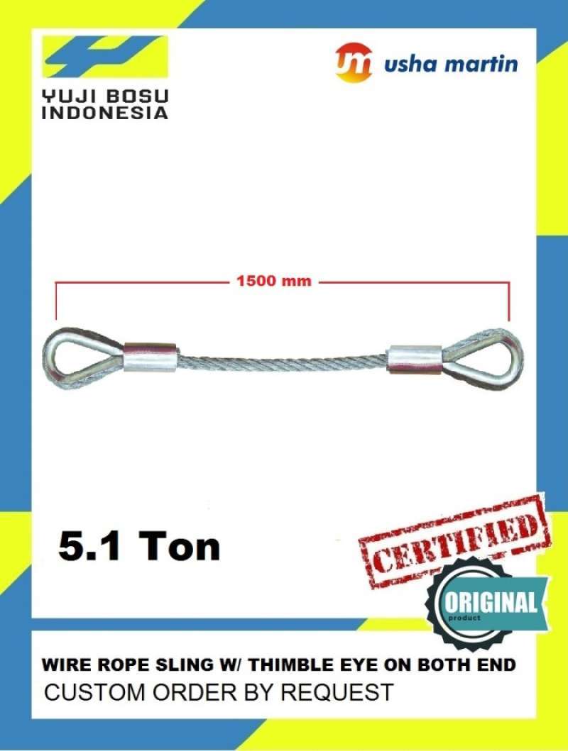 Jual Wire Rope Sling Thimble Eye On Both End, 20mm X 1,5 Meter Cap. 5,1 Ton Di Seller Sumber ...
