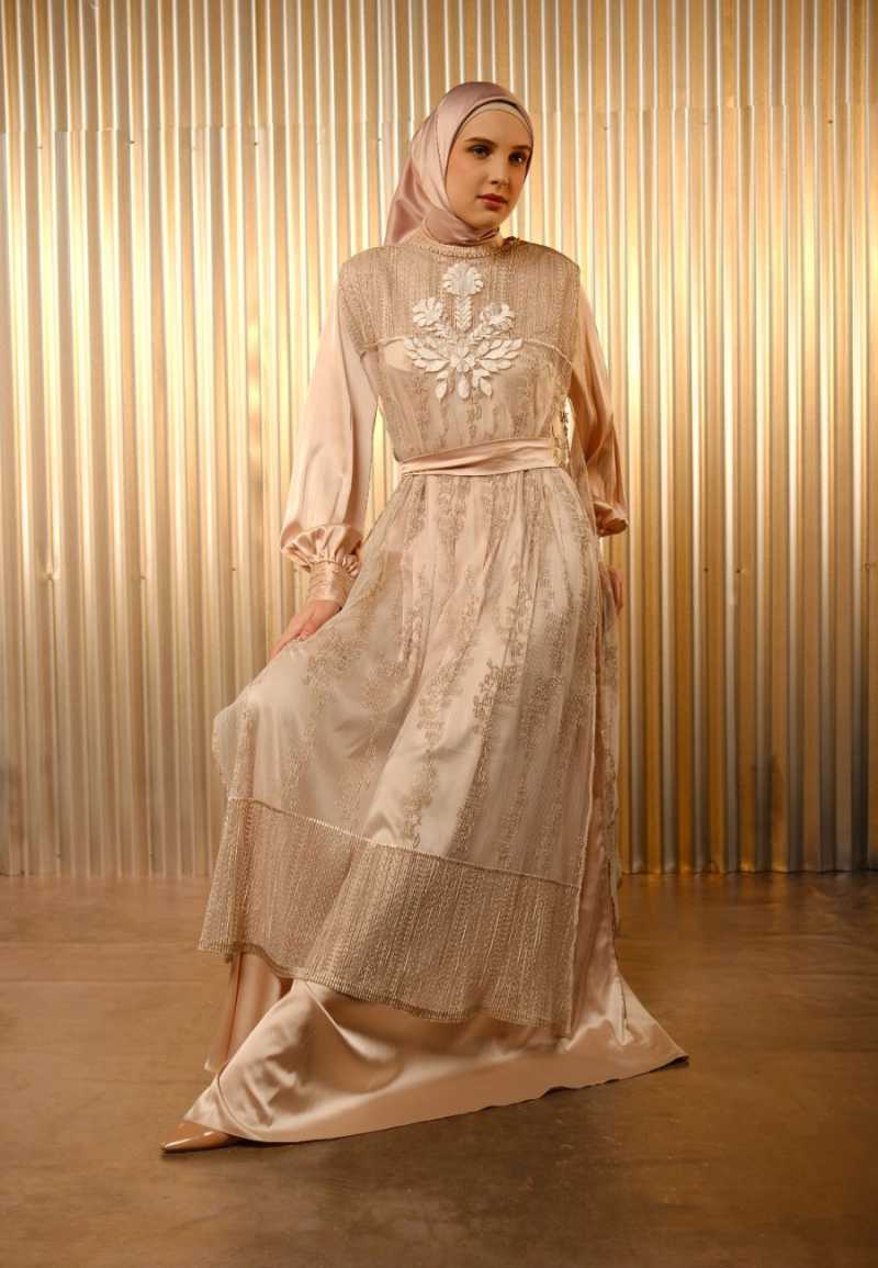 Jual Shafira Esmeralda Dress Cream | Gamis Muslim Wanita di Seller ...
