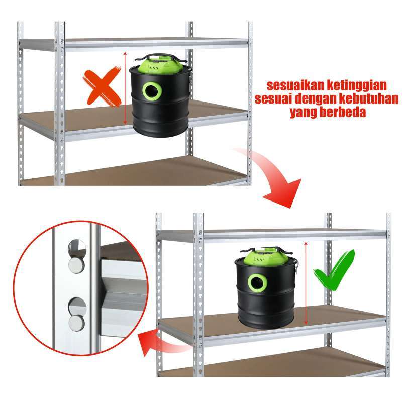 Promo Rak Besi Siku 5 Susun Gratis Kak - 5-Hitam-90X30X180 Diskon 55% ...