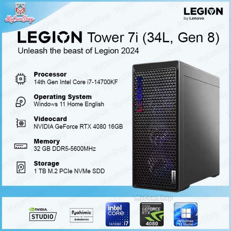 Jual Lenovo Legion Tower 7i Gen 8 17-14700kf 32gb Ram 1tb Ssd Rtx 4080 16gb Di Seller Mycomshop ...