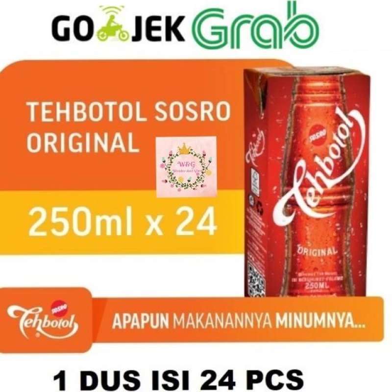 Jual Teh Botol Sosro Kotak 250ml 1 Dus 24 Pcs / Teh Botol Kotak 250ml ...