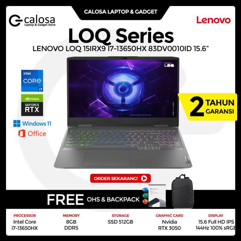 Jual Lenovo Loq 15irx9 Intel I7-13650hx Ram 16/512gb Nvidia Rtx 3050 15 ...