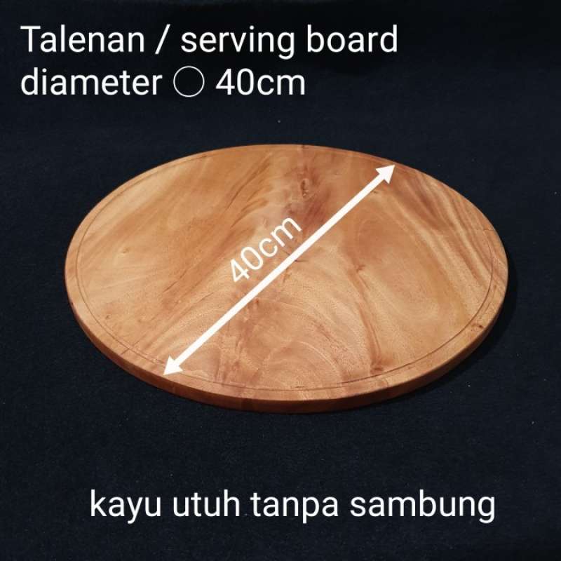 Promo Talenan Bulat Besar Â—‹ 40cm Piring Alas Tatakan Kue Jumbo Kayu ...