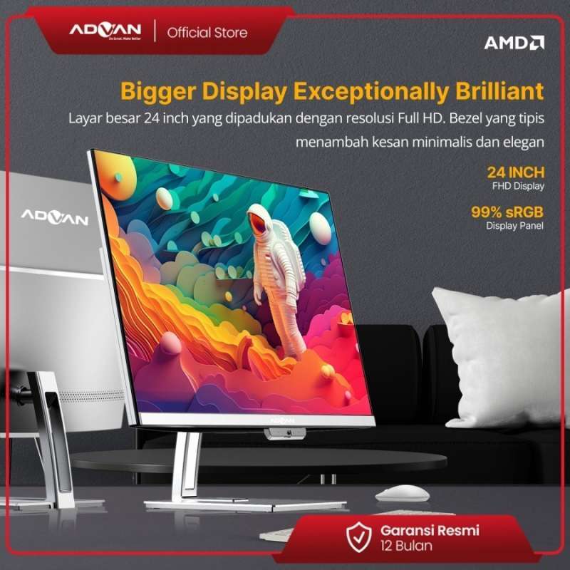Jual Advan One Pc Aio Amd Ryzen 5 5500u Ram 8gb Ssd 512gb 24 Fhd W11 Di ...