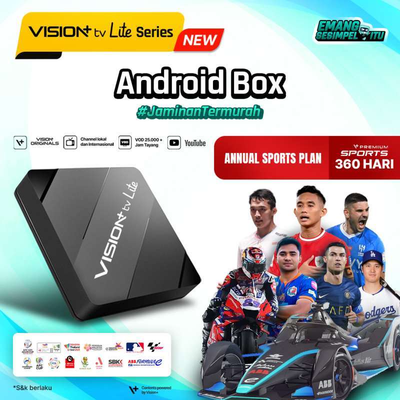 Promo Android Box Vision+ Tv Lite Series - Annual Sports Plan Gratis ...