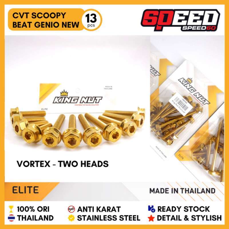 Promo Terlaris Set Baut Cvt Beat Scoopy Genio New 20 - 21 Probolt Stainless King Nut - Vortex ...