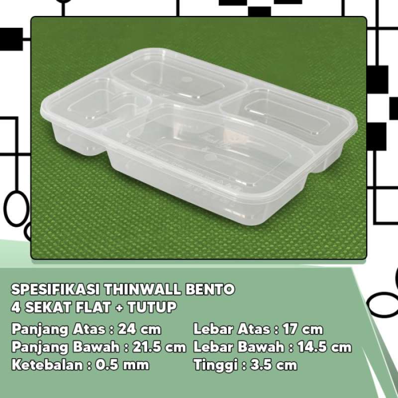 Jual Bento Plastik 4 Sekat - Kotak Makan - Food Container Grosir - Oth ...