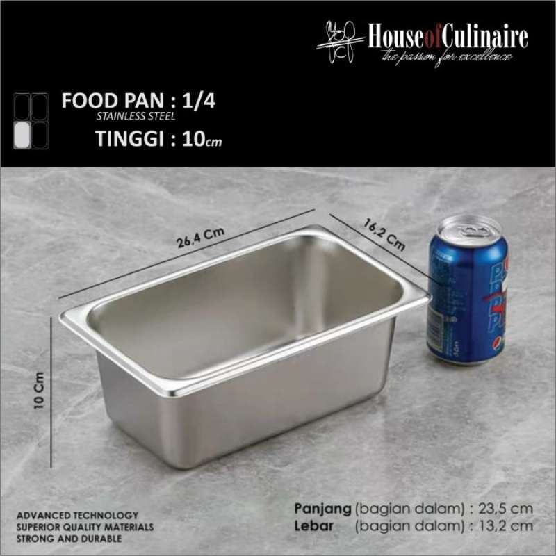 Jual Food Pan Stainless 1/4 Tinggi 10 Cm Gastronom Pan Di Seller Shin ...
