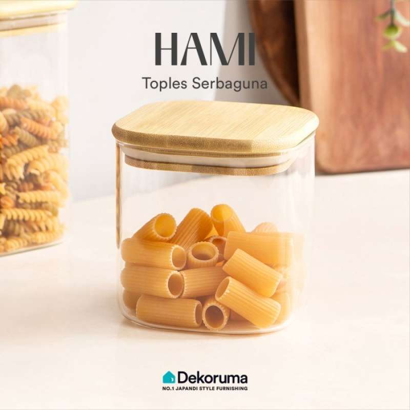 Jual Dekoruma Hami Toples Serbaguna Dengan Tutup Bambu - 1400 Ml Di ...