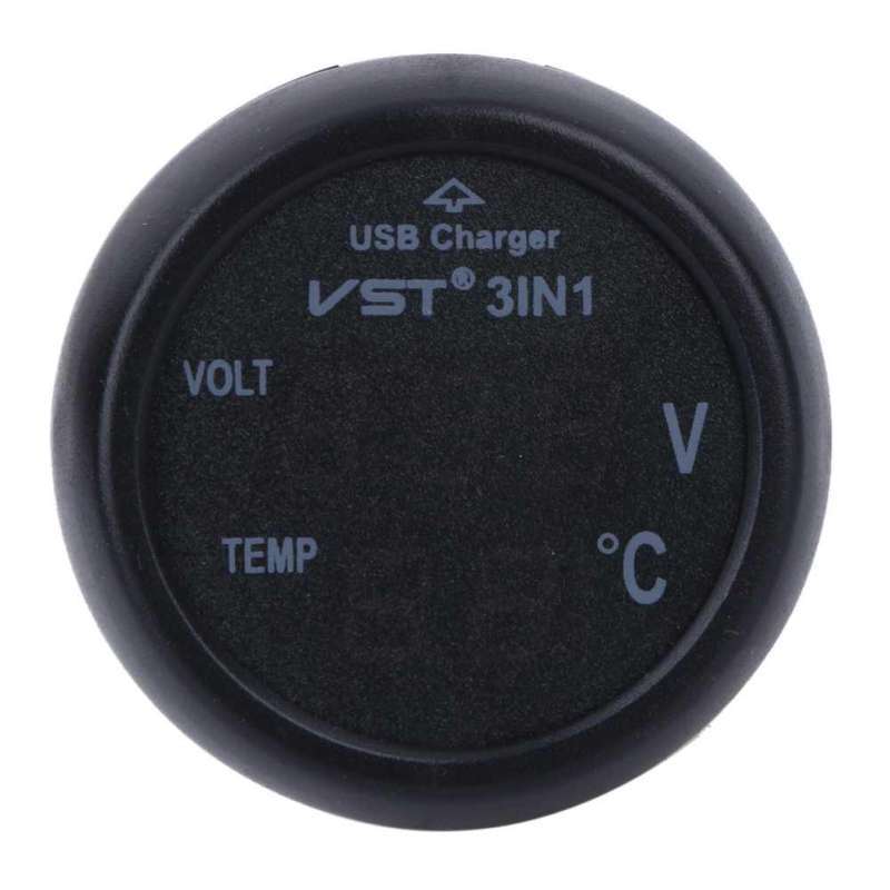 Jual Vst Charger Mobil Usb 3in1 Voltmeter Thermometer Digital Display ...