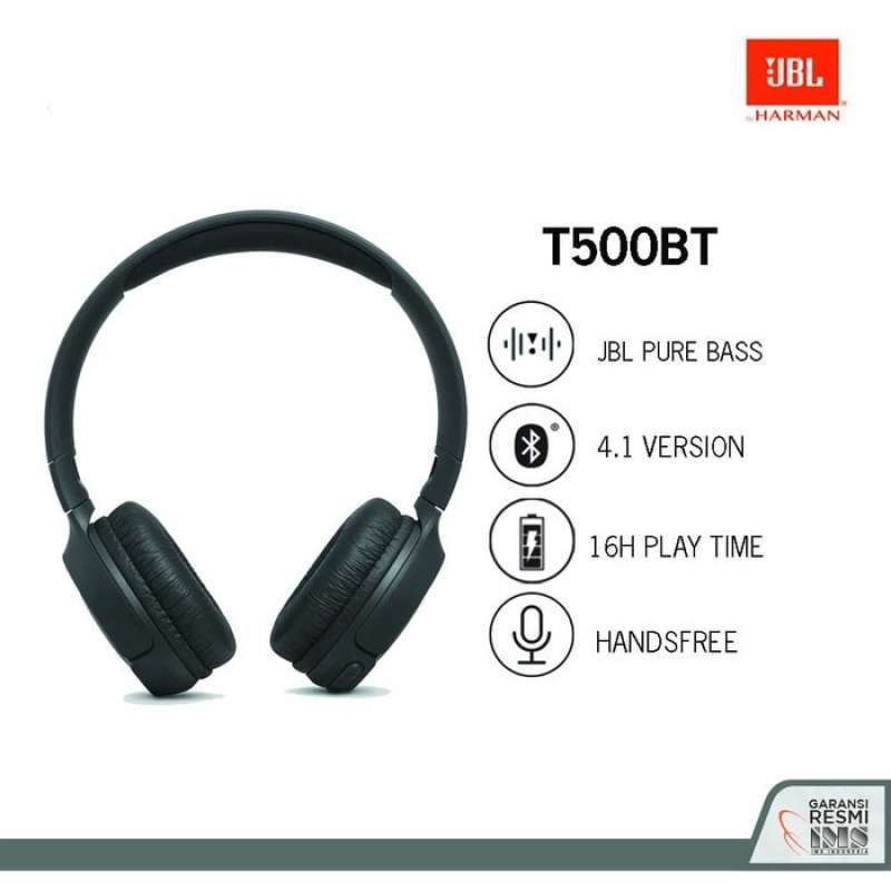 Promo Jbl Tune 500bt T500 Bt Wireless On Ear Headphone With Mic Diskon ...