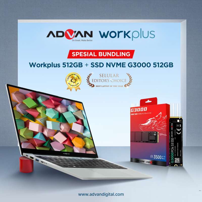 Promo Advan Laptop Workplus Amd Ryzen 5 6600h 14'' Fhd Ips 16gb 512gb ...