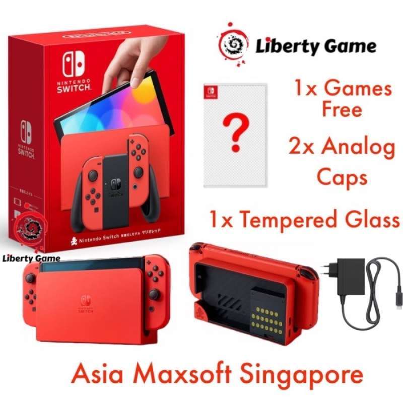 Jual Nintendo Switch Oled Console Mario Red Edition - Sg Console+acc Di ...