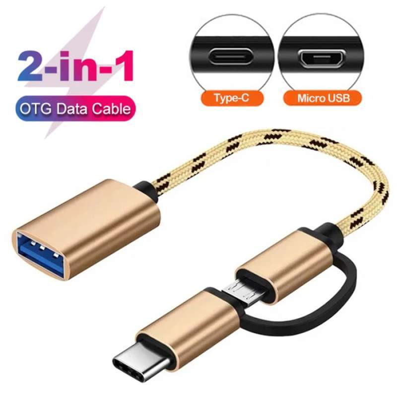 Promo Kabel Otg Type C Micro Usb In To Usb Female Adapter Adaptor Cable High Speed Diskon