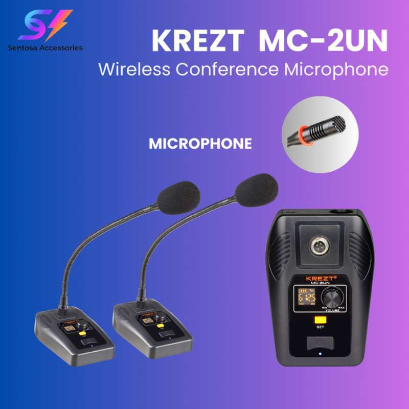 Jual Microphone Wireless Conference Krezt Mc-2un Mic Wireless External ...