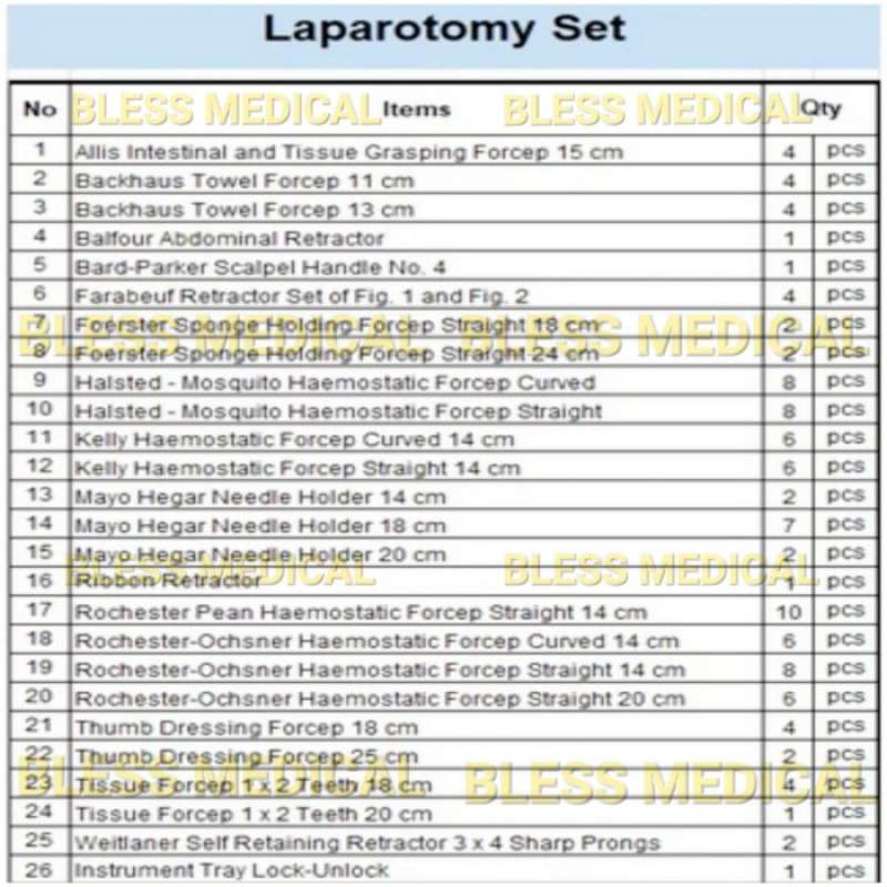 Promo Laparotomy Set Laparotomi + Box Instrument Stainless Marwa ...