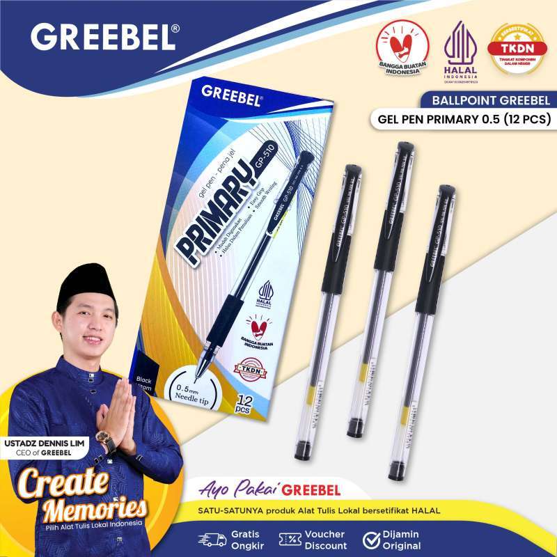 Promo Greebel Pulpen Gel Pen Gp-510 Primary 0.5/ Pulpen Greebel / Pen Gel / Ballpoint Gel Diskon ...