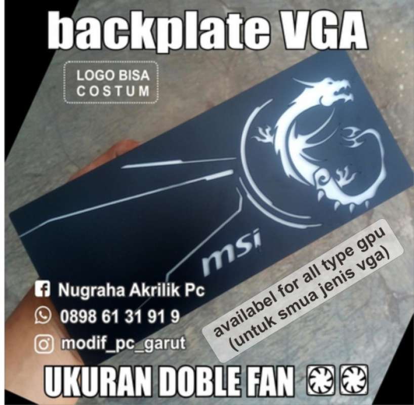 Jual Backplate Vga Custom Ukuran Doble Fan Rtx Rx Gtx Ryzen Core ...