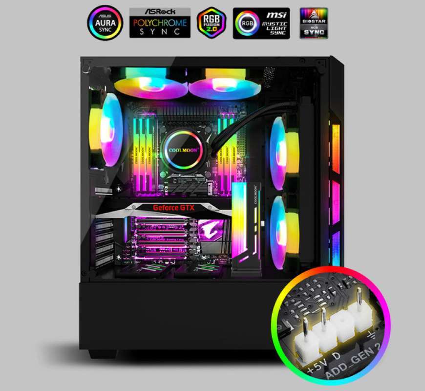 Jual Coolmoon Vga Card Support Argb Tiang Penyangga Graphics Card Di ...