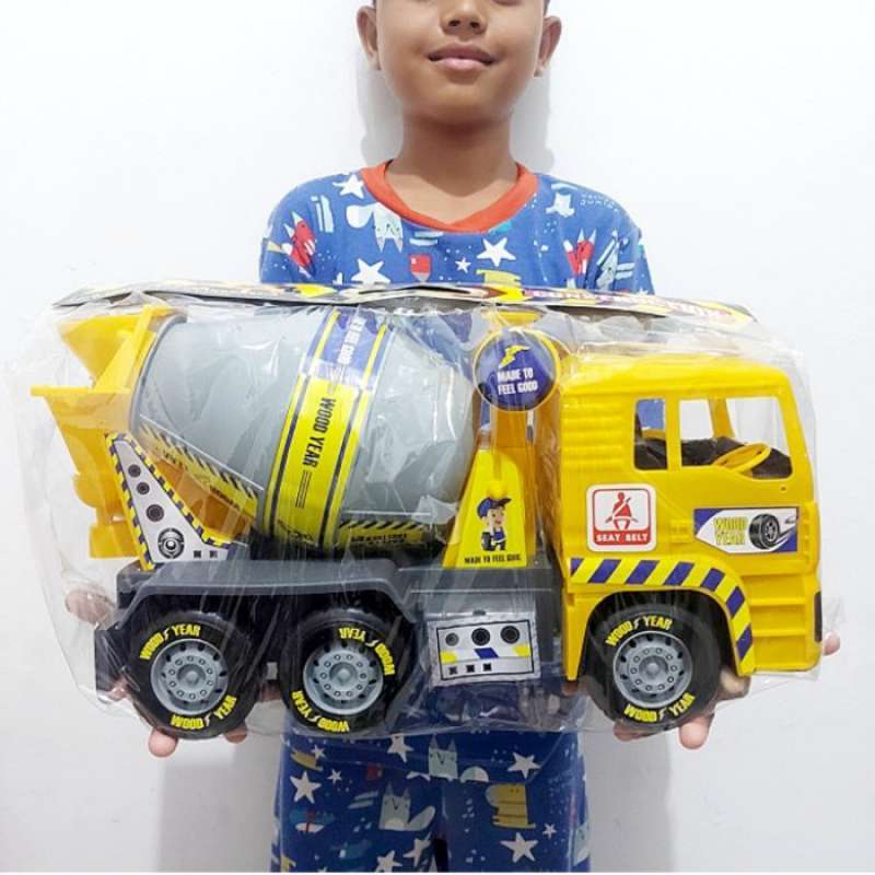 Jual Mainan Truk Molen Jumbo - Diecast Mobil Semen Truck Kontruksi ...