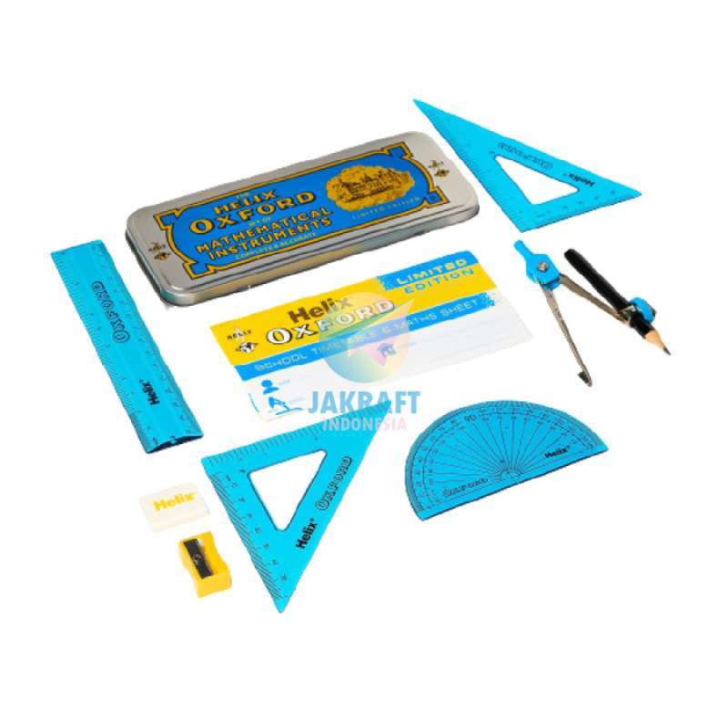 Jual Paket Penggaris Busur Mistar Jangka Helix Oxford Math Set Clash ...