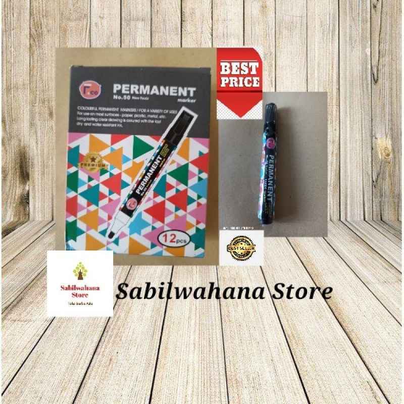 Jual Spidol Permanent Black Fco Non Toxic Box @12 Pcs Di Seller Velvet ...