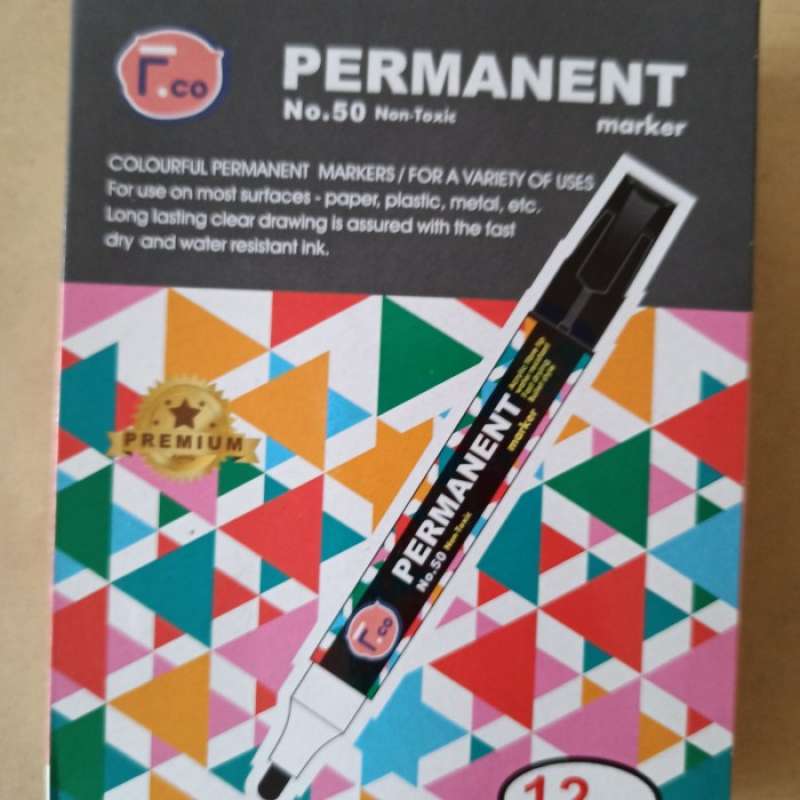 Jual Spidol Permanent Black Fco Non Toxic Box @12 Pcs Di Seller Velvet ...