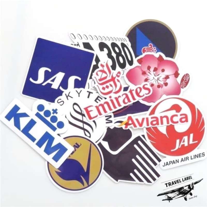 Jual Set 52 Pcs Sticker Stiker Maskapai Penerbangan Aviasi Airlines ...