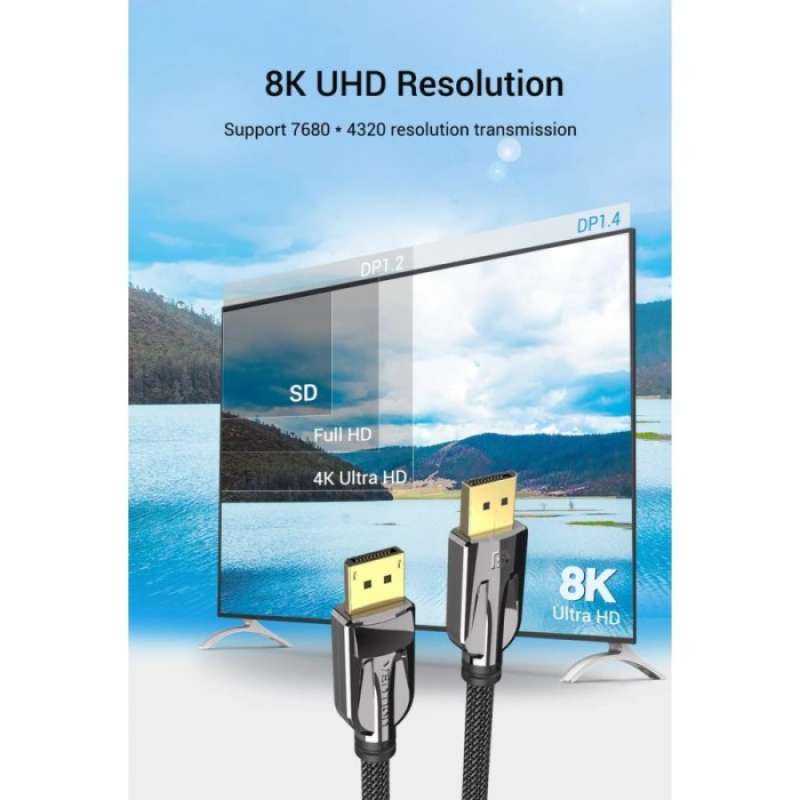 Jual Vention Kabel Displayport Dp 1.4 Male To Male 4k 8k Hdr Adaptive ...