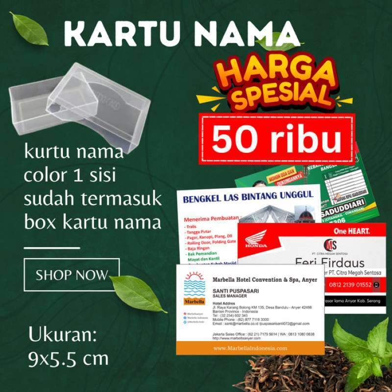 Jual Kartu Nama Gratis Box Kartu Nama Gratis Desain Ukuran 9x5.5 Cm Di ...