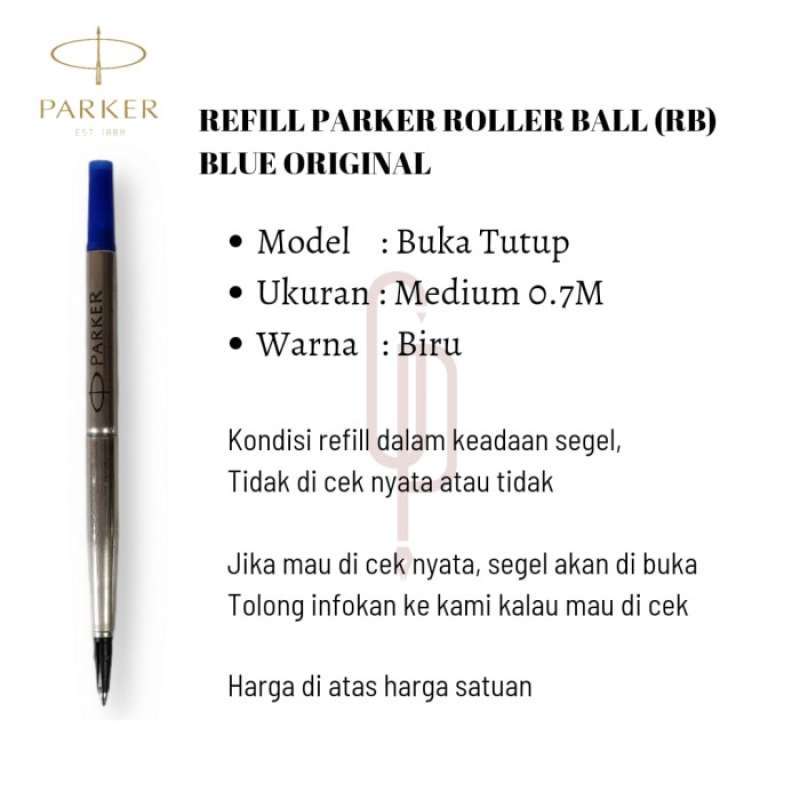 Jual Refill Isi Ulang Pen Parker Roller Ball Ukuran Medium Original Di Seller Sunshop ...