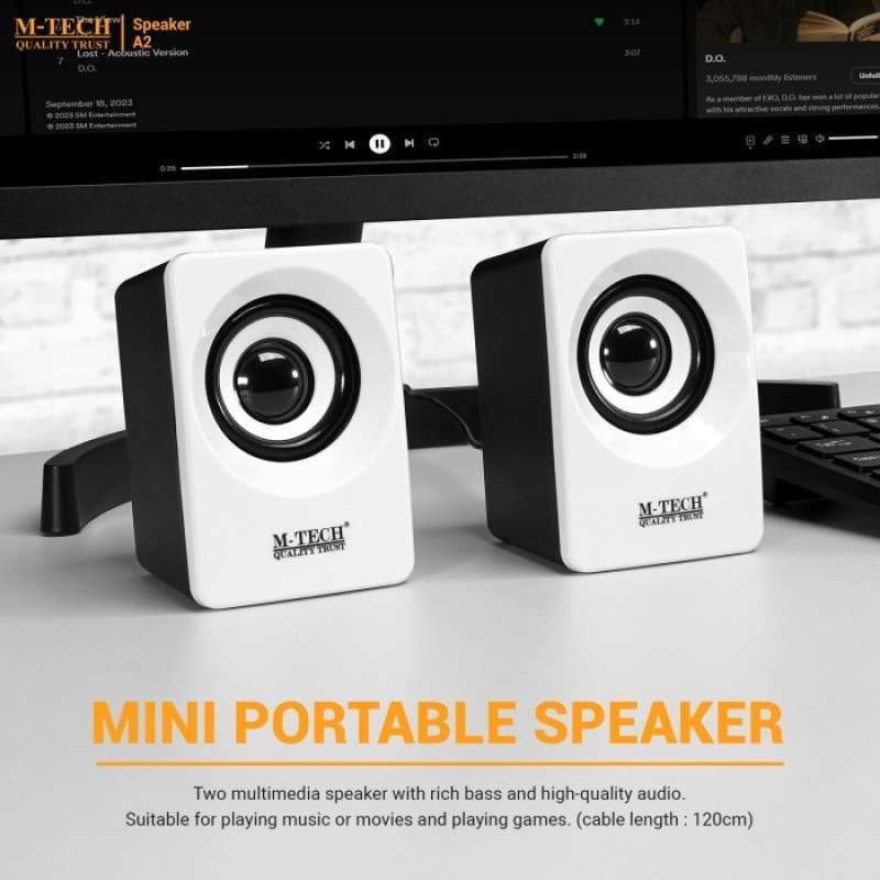 Jual Speaker M-tech A2 Multimedia Pc Komputer Laptop Hp - Putih Di ...