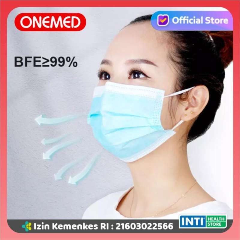 Jual Onemed Masker 3 Ply Earloop Medis / Surgical Mask (kemasan Steril ...
