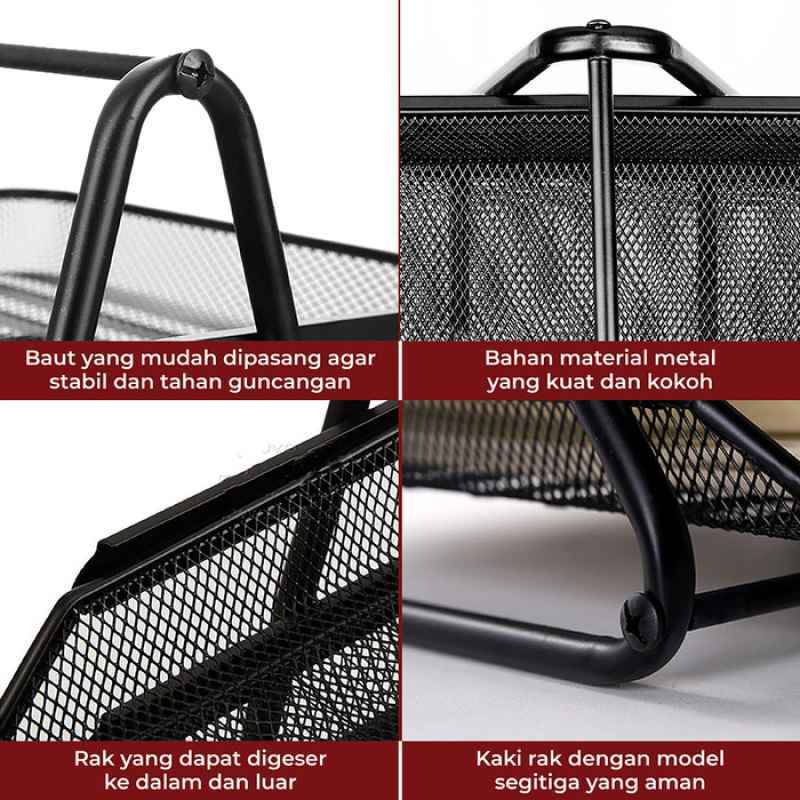 Jual Document Tray Desk Storage Rak Kertas File Dokumen 2 Susun Jaring ...