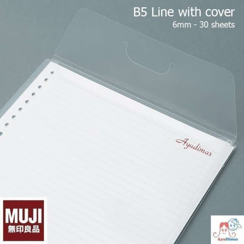 Jual Muji - Loose Leaf Paper B5 Line / Ruled 6mm With Cover - Kertas File Di Seller Kingyo ...