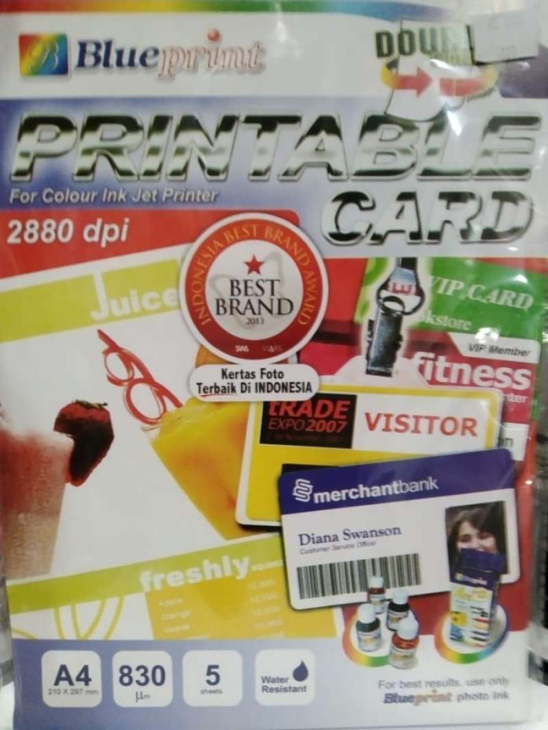 Jual Printable Card / Id Card Blueprint A4 Kertas Pvc Di Seller ...