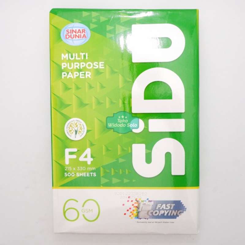 Jual Kertas Hvs F4 60gsm Folio Sinar Dunia Putih Polos 1 Rim Isi 500 ...