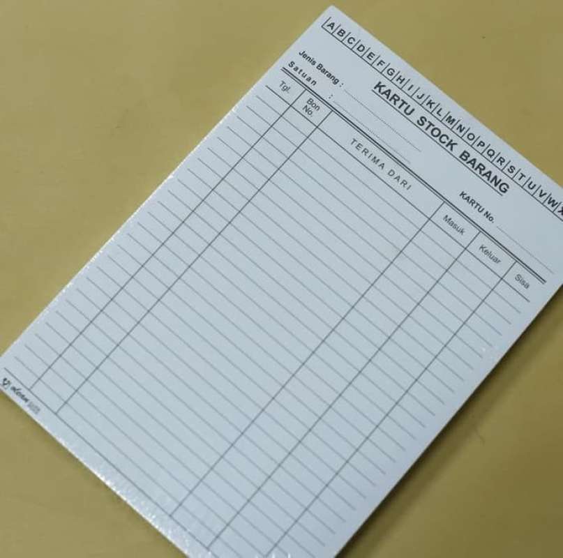 Jual Kartu Stock Stok Barang Ukuran Folio F4 Putih Di Seller Kingyo ...