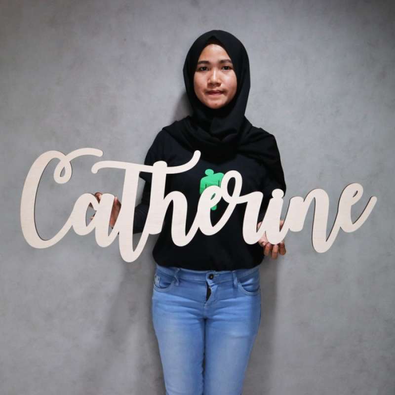 Jual Custom Backdrop Sign Tulisan Nama Kayu Dekorasi Kamar Wooden Name ...