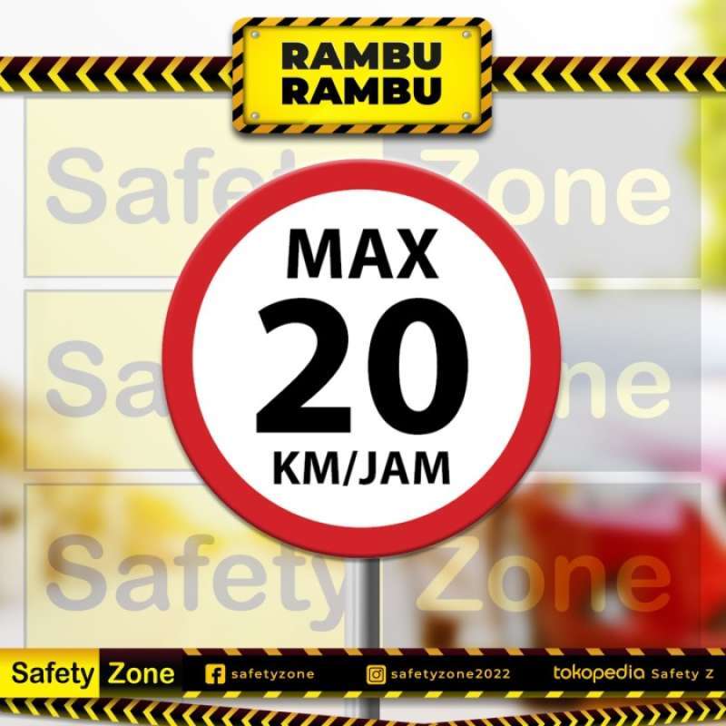 Jual Rambu Kecepatan Maksimal 20 Km/jam Uk 60x60cm Di Seller Raindrop ...