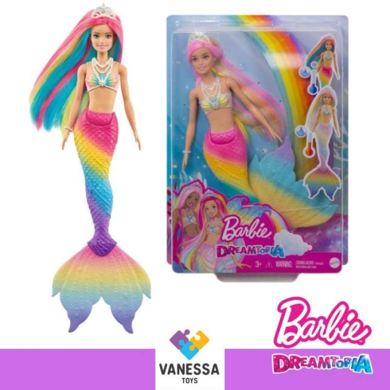 Promo Barbie Dreamtopia Rainbow Magic Mermaid Doll With Rainbow H ...