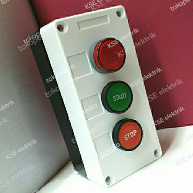 Jual Control Box Pilot Lamp 220v + Push Butto Start + Push Button Stop ...