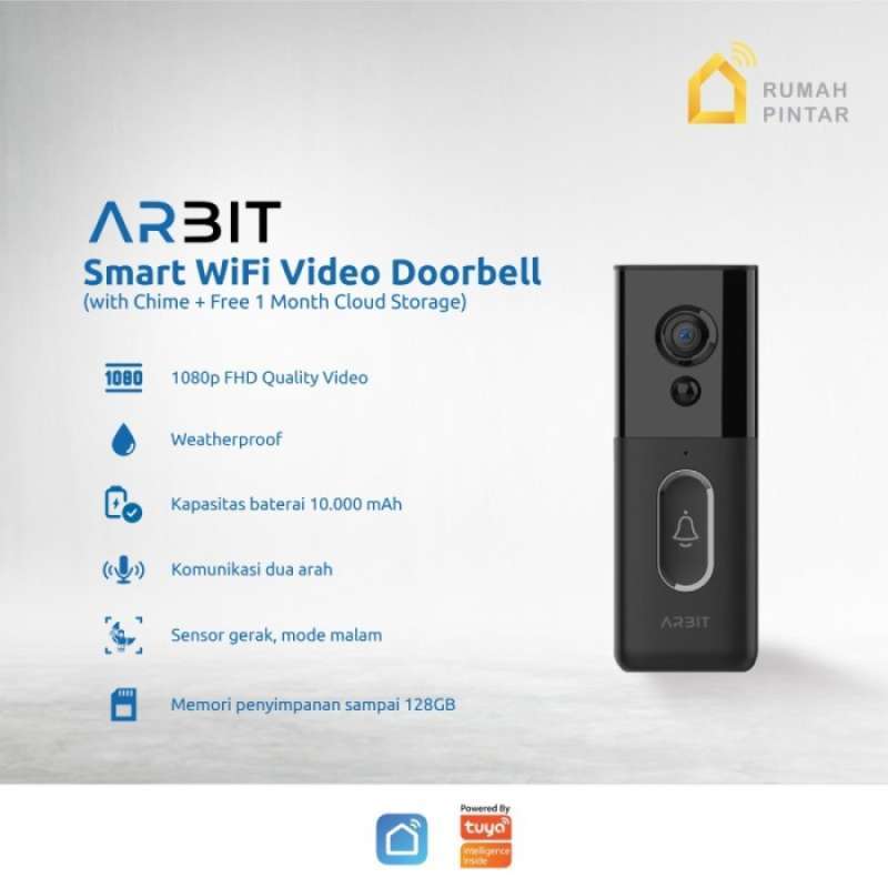 Jual Arbit Video Doorbell Wifi 2mp 1080p Audio Tuya Smart Home Bel ...