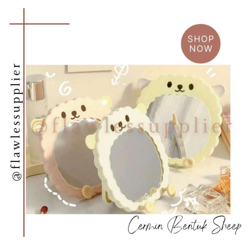 Jual Cermin Kaca Make Up Bentuk Sheep Domba / Standing Mirror Make Up ...