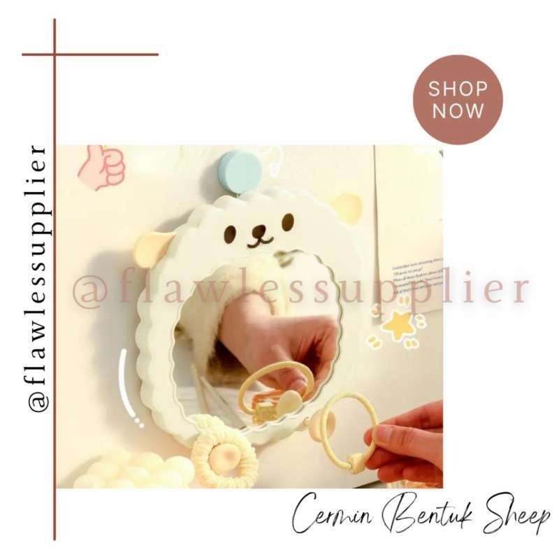 Jual Cermin Kaca Make Up Bentuk Sheep Domba / Standing Mirror Make Up ...
