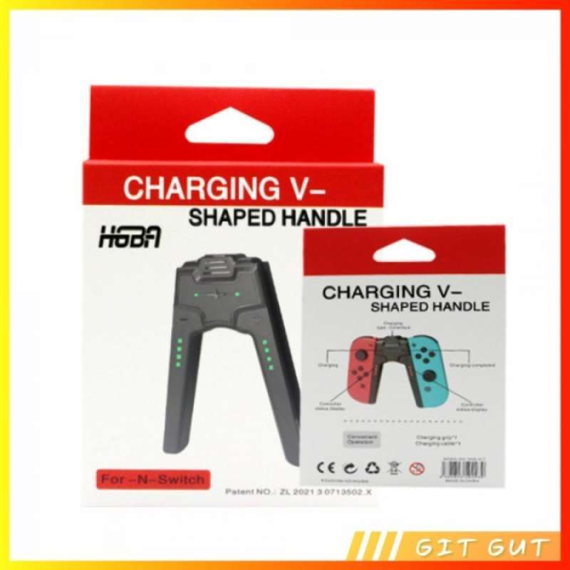 Jual Nintendo Switch Charging V Shaped Joycon Controller Grip Charger ...