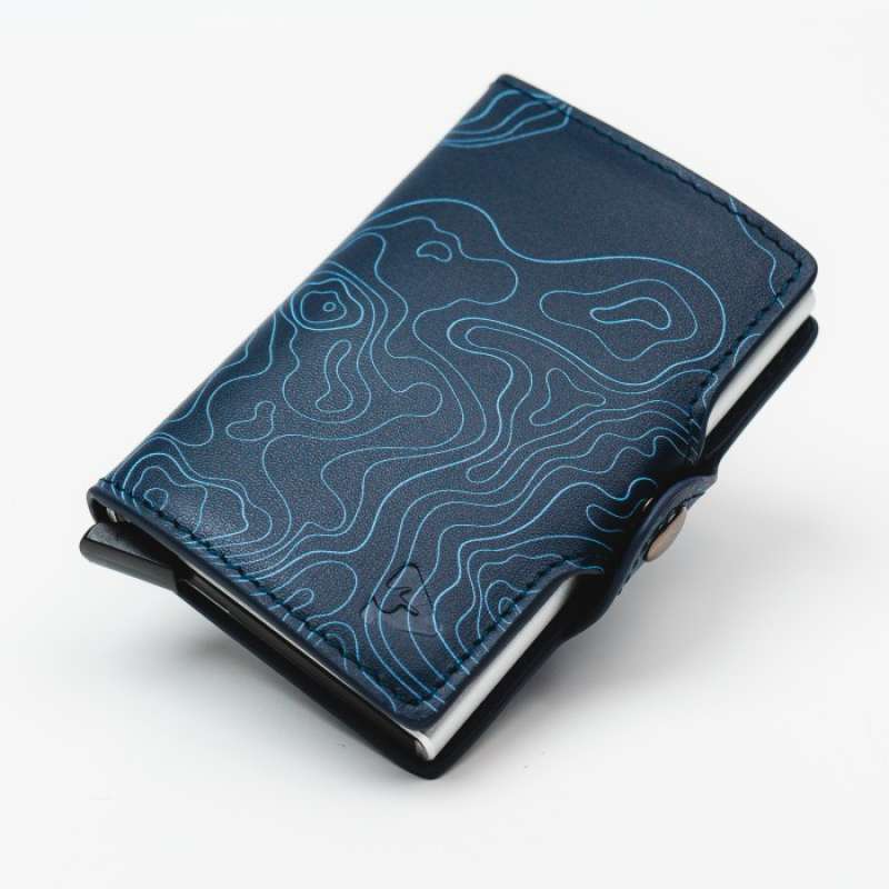 Promo Classic Topography Rfid Leather Pop Up Card Case Wallet By Press ...