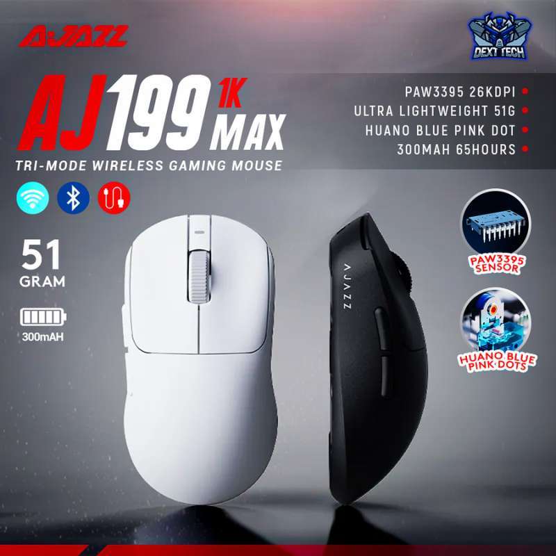 Jual Ajazz Aj199max / Aj199 Max Lightweight Wireless Tri-mode ...